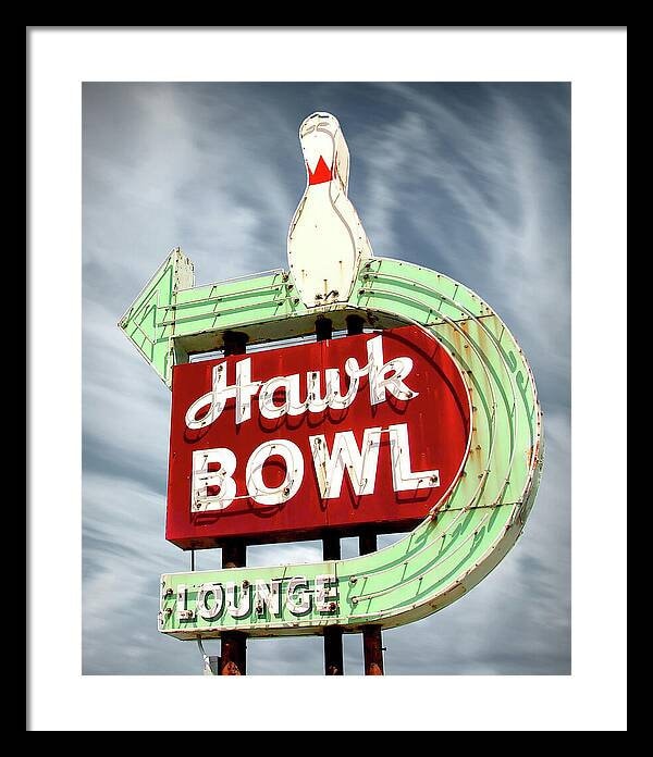 Hawk Bowl Lounge Vintage Neon Sign: Whitewater Wisconsin Googie Decor ...