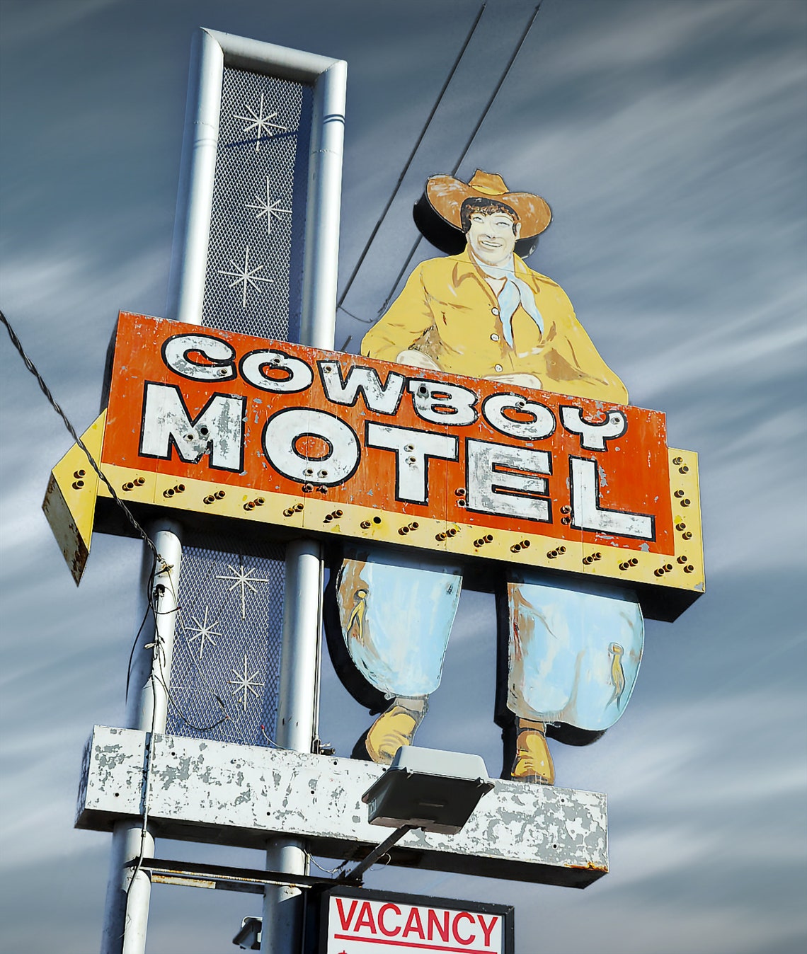 Cowboy Motel | Retro Roadside | Vintage Neon Sign | Hotel Decor - Etsy