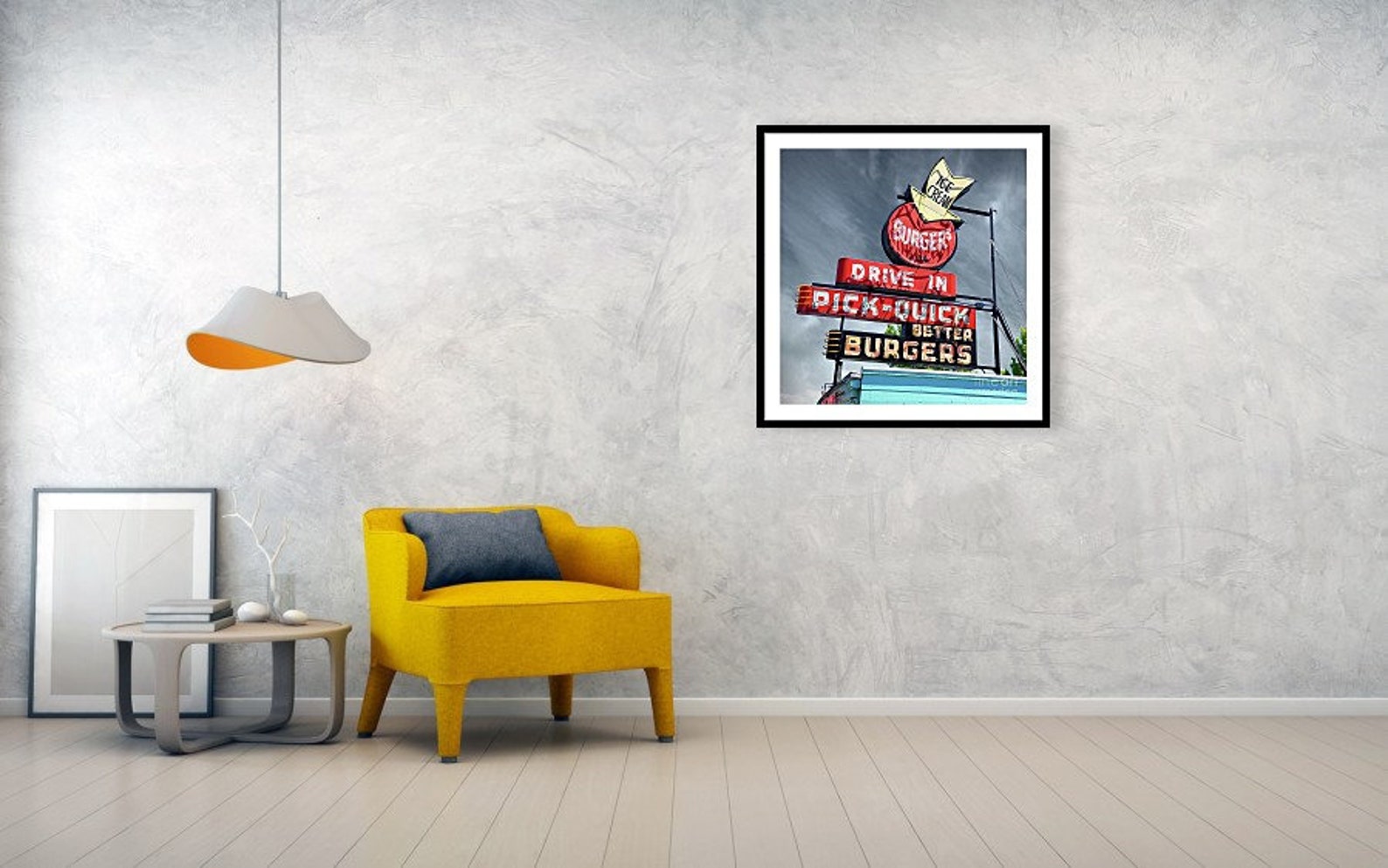 Pick Quick Burgers Ice Cream Bar Retro Roadside Diner Restaurant ...