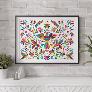 Colorful Printable Wall Art, Mexico Otomi | Abstract Art Print ...