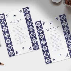 Mexican Talavera Menu Templates for Weddings & Restaurants #6. Includes ...