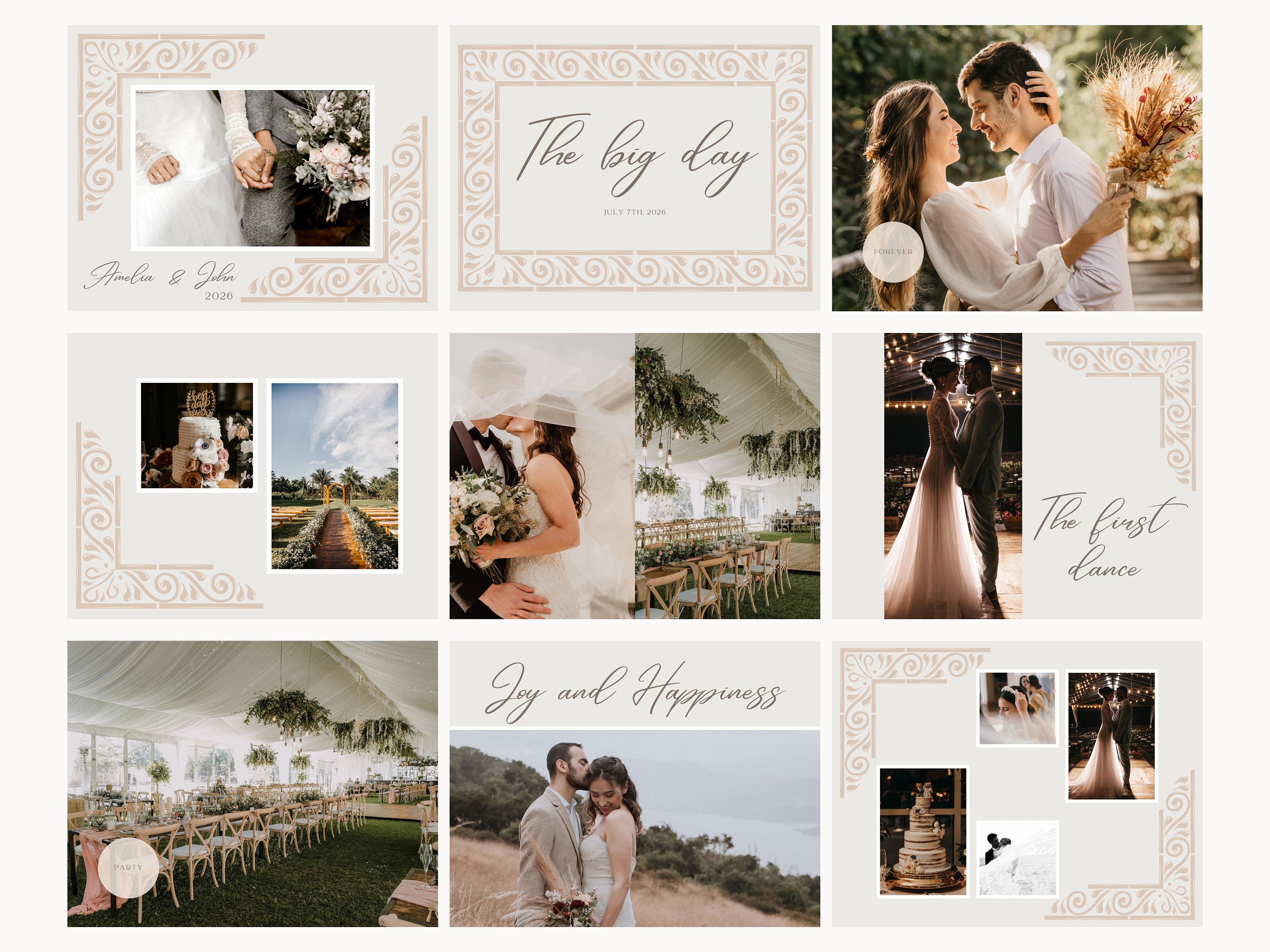 Talavera Wedding Photo Book Template | Wedding Digital Album ...