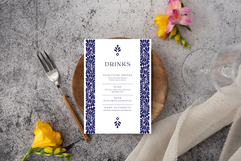 Table Numbers & Menus fooddrinks Templates for Weddings - Etsy