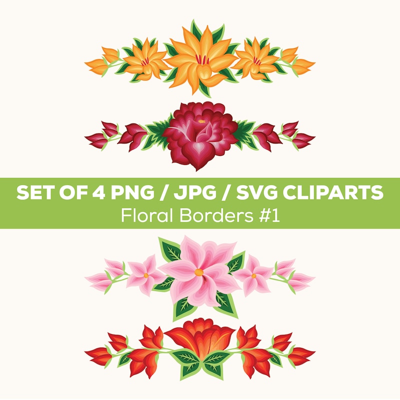 Mexican Flower Border Svg - Etsy
