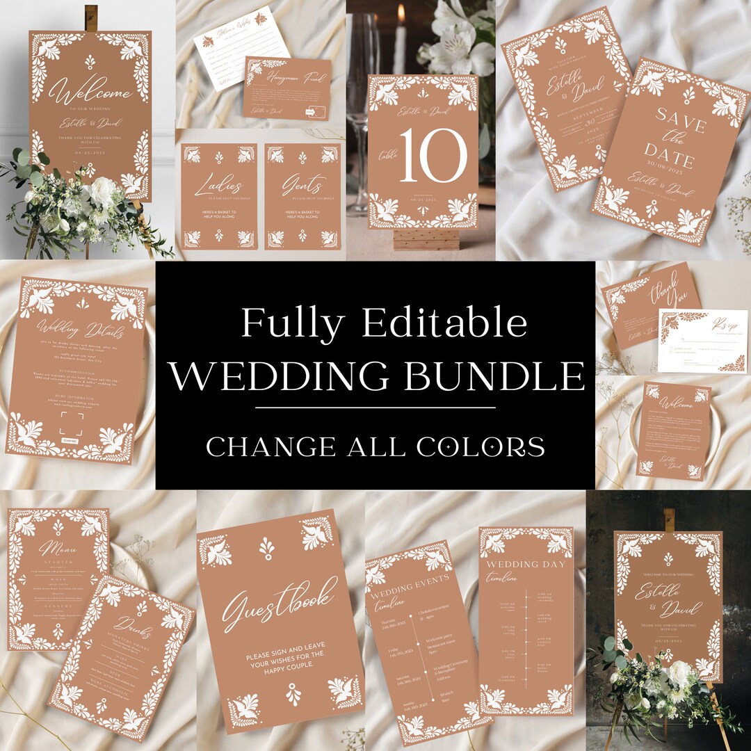 Wedding Bundle Template | Modern Wedding Sign Templates | Unique ...