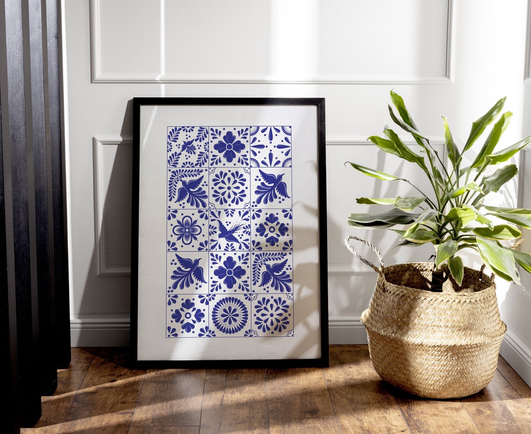 Mexican Talavera Printable Wall Art Modern Decorative Wall Art Talavera ...