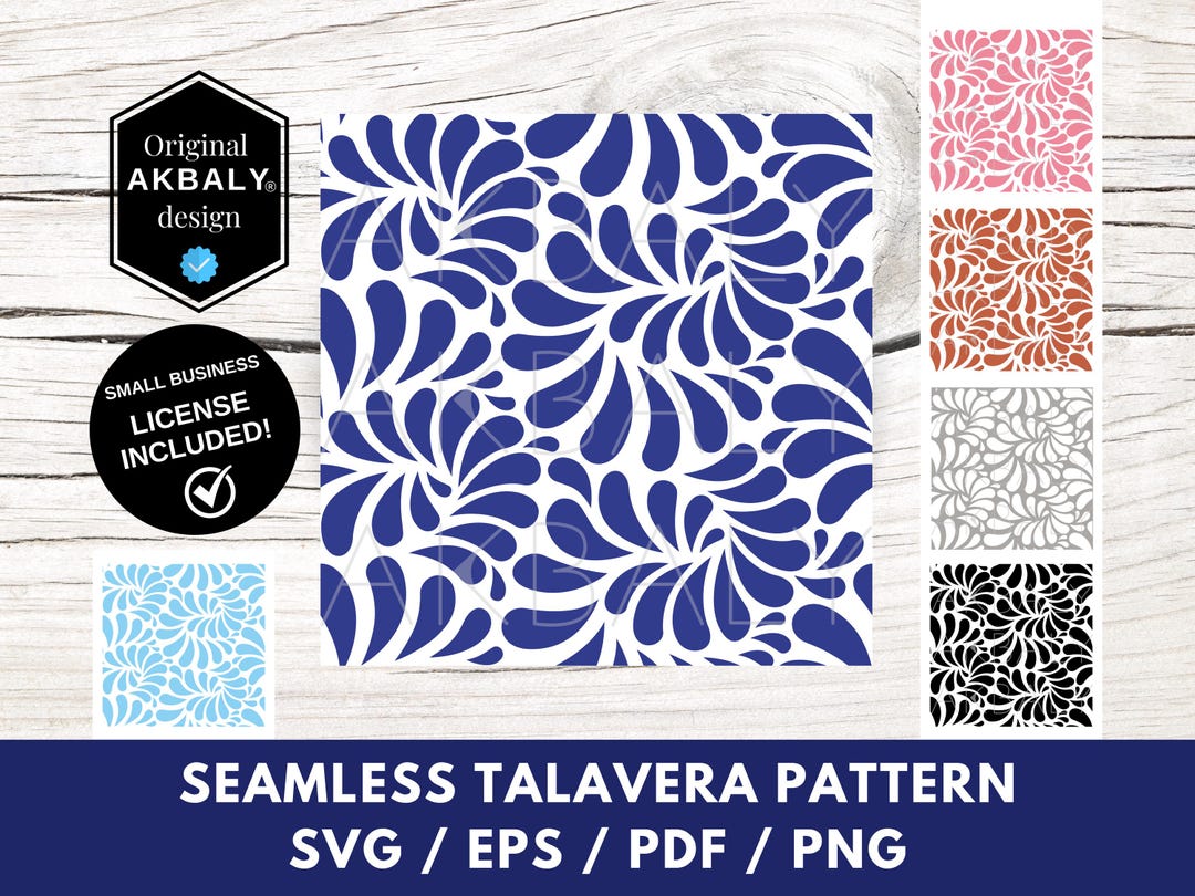 Talavera Seamless Pattern SVG, PNG+ | Mexican Talavera Tile Pattern in ...