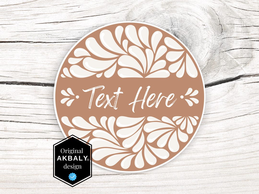 Mexican Talavera Label Template | Round Digital Sticker | Talavera Gift ...