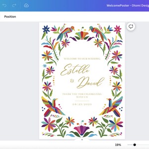 Mexican Wedding Welcome Sign Template - Colorful Otomi Design #7 - Easy ...