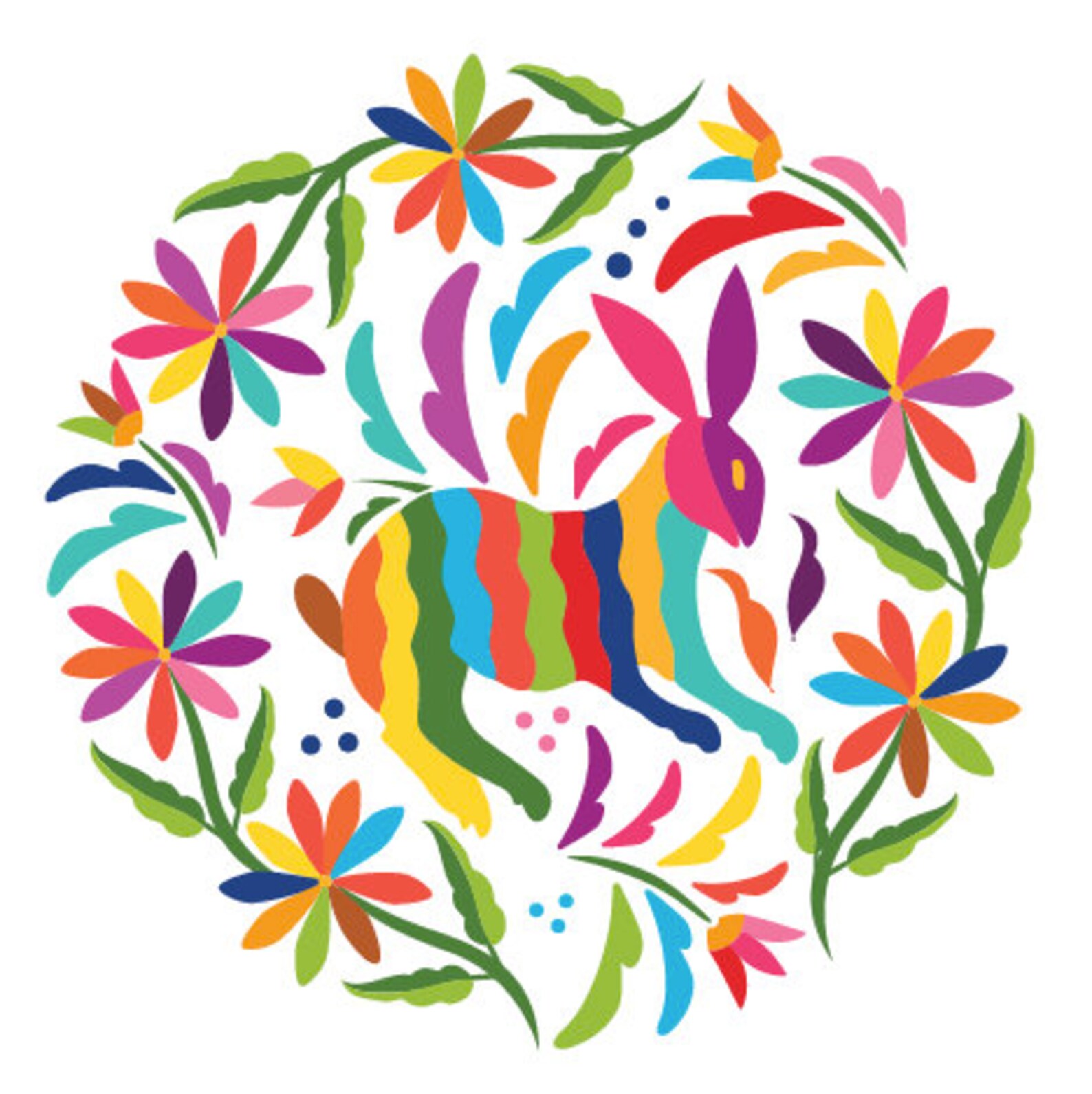 Mexican Otomi Stamp Floral & Animal Design Floral Stamp - Etsy