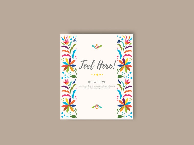 Customizable Mexican Floral Template in Otomi Design. Digital - Etsy