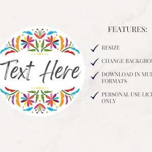 Mexican Otomí Style Customizable Stamp Design | Digital Files | Clipart ...