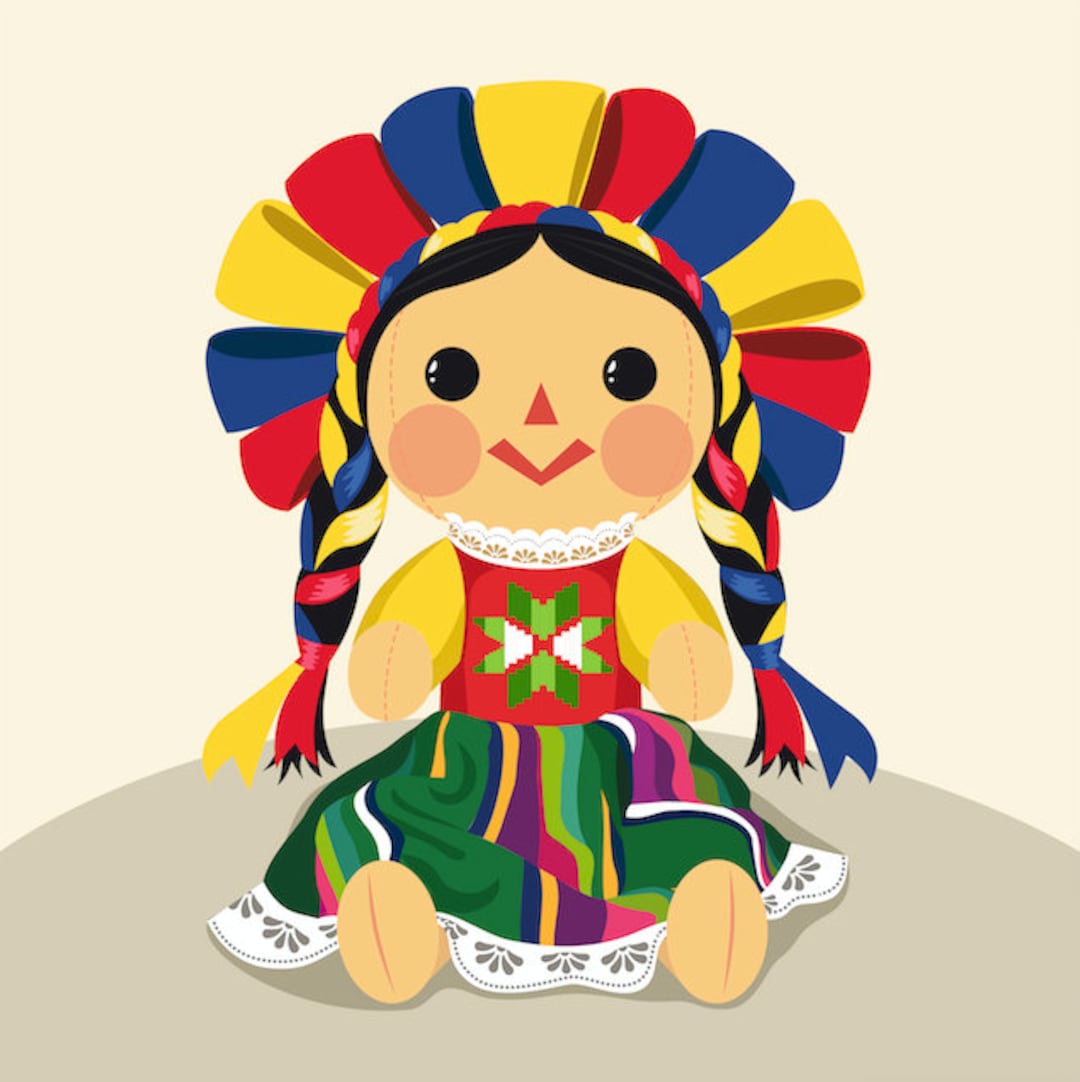 Mexican María Doll Vector - Ideal to Print T-shirts, Tote Bags, Mugs ...