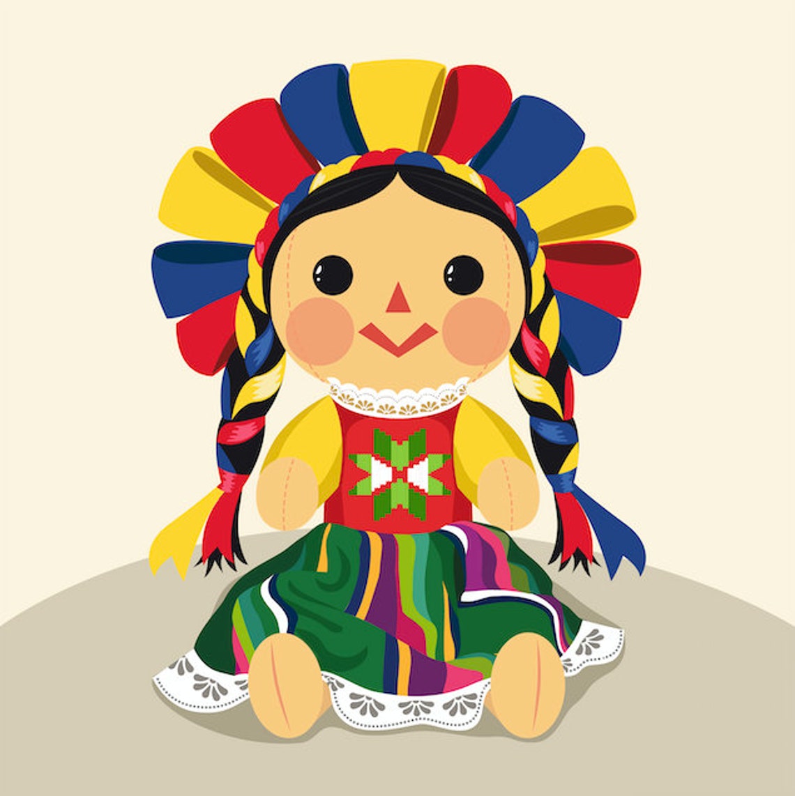 Mexican Maria Doll Vector Idéal pour imprimer des T-shirts - Etsy France