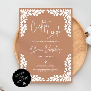 Cielito Lindo Baby Shower Invitation Template Talavera Gender Neutral ...