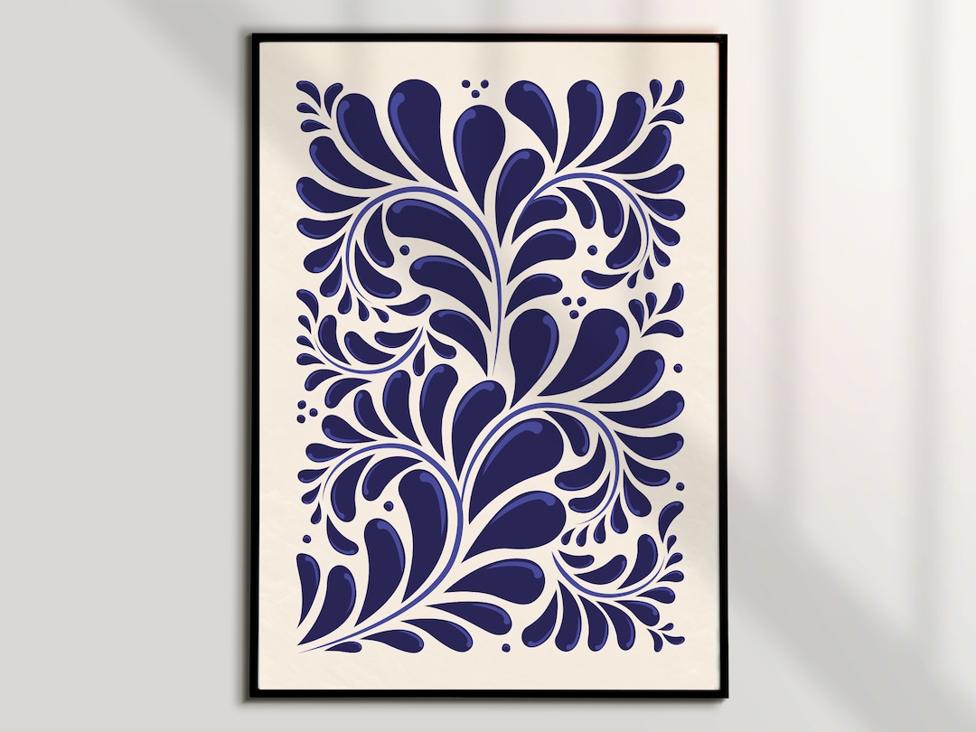 Blue Talavera Printable Wall Art Abstract Art Print Modern Decorative ...