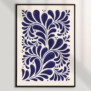 Blue Talavera Printable Wall Art | Abstract Art Print | Modern ...