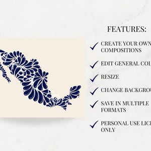 Mexican Map Talavera Design | Mexico Map Stamp | Digital File | Clip ...
