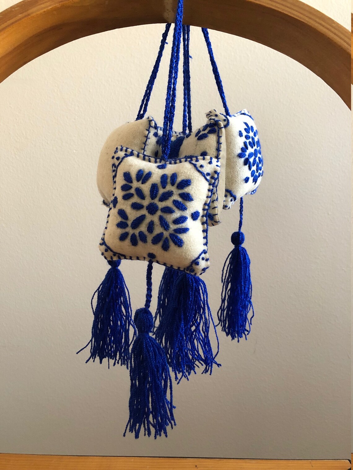 Tassels Hand embroidered Mexican Talavera Tile tassel Bag | Etsy