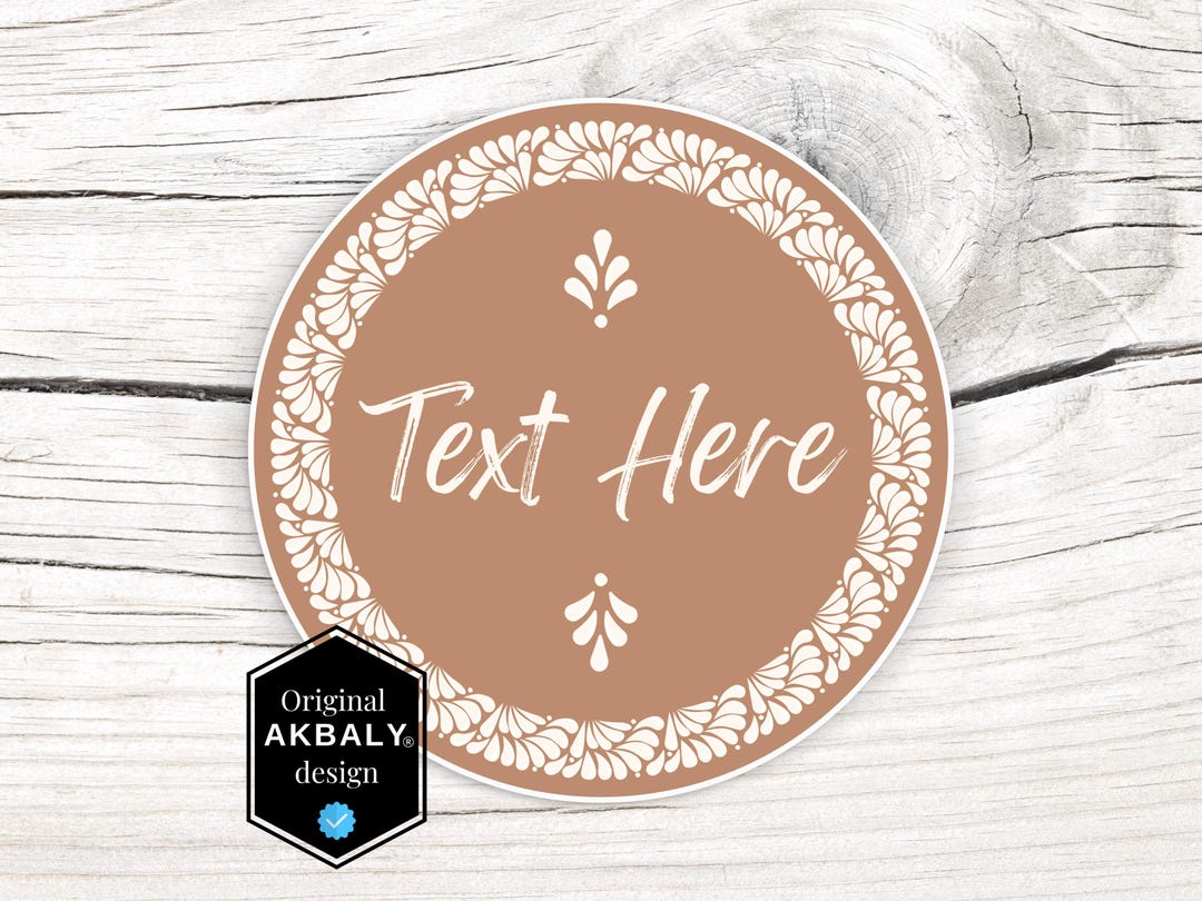 Mexican Talavera Label Template | Round Digital Sticker | Talavera Gift ...