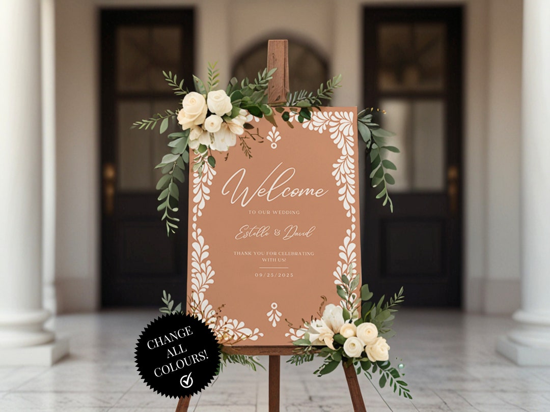 Modern Wedding Welcome Sign Templates | Set of 3 Formats | Mexican ...