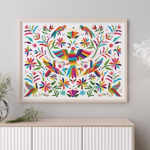 Colorful Printable Wall Art, Mexico Otomi | Abstract Art Print ...