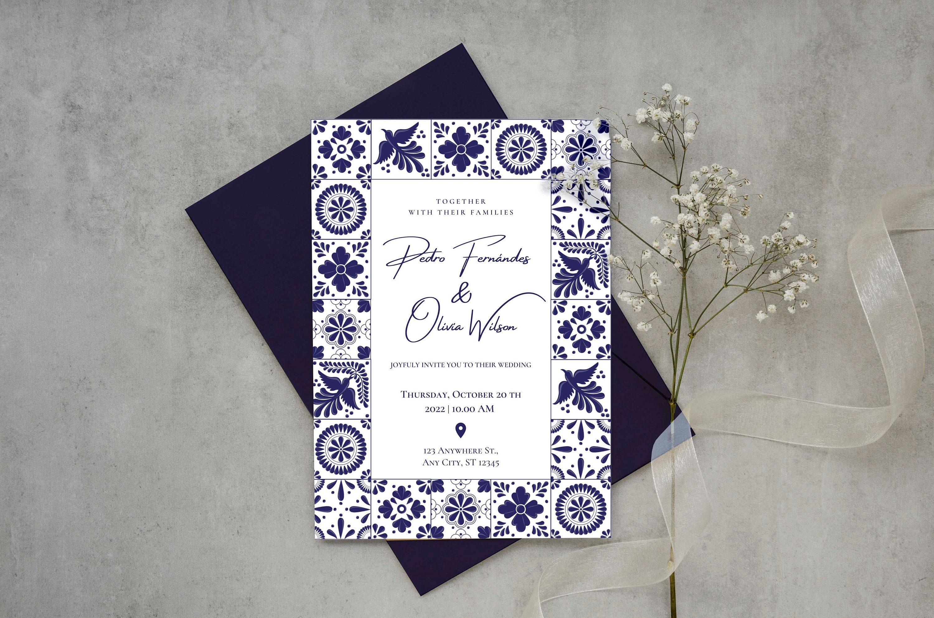 Mexican Tile Wedding Invitations - Etsy
