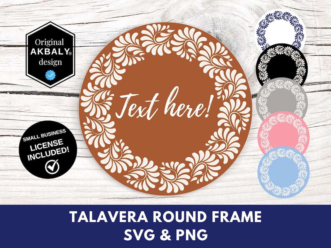 Cielito Lindo Talavera Round Frame SVG & PNG | Mexican Talavera Circle ...