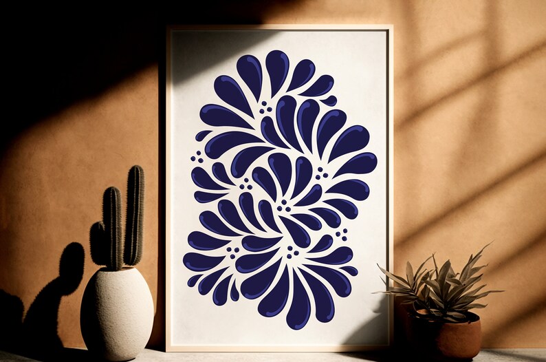 Blue Talavera Printable Wall Art | Abstract Art Print | Modern ...