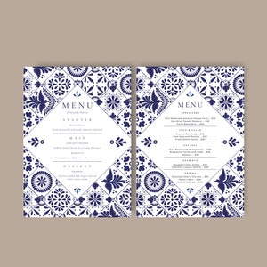 Mexican Talavera Tiles Menu Template #3 - Digital Format for ...