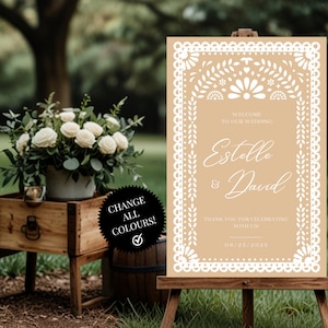 Papel Picado Wedding Welcome Sign Templates | Set of 3 Formats ...
