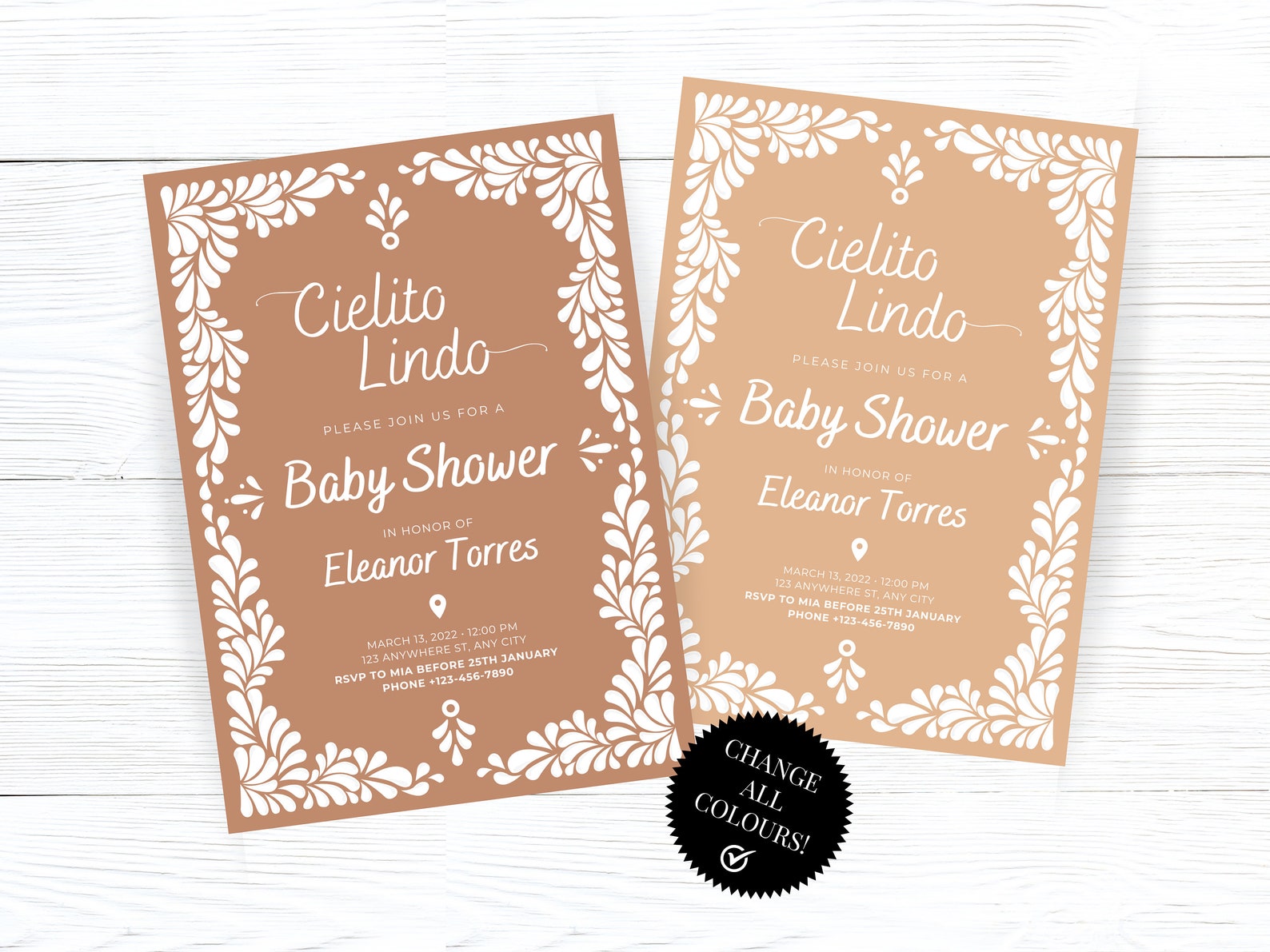 Cielito Lindo Baby Shower Invitation Template | Boho Gender Neutral ...