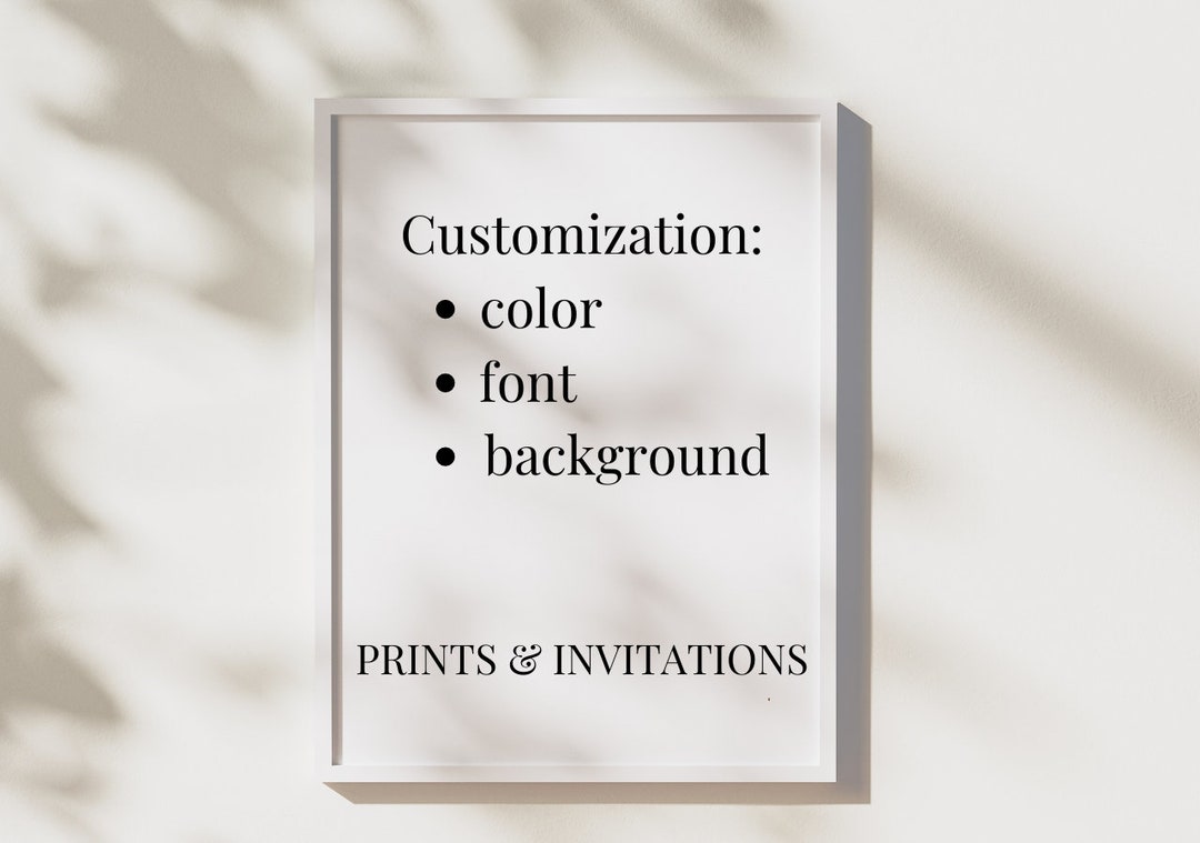 Customize Invitations & All Printable Wall Art by an Expert Graphic ...