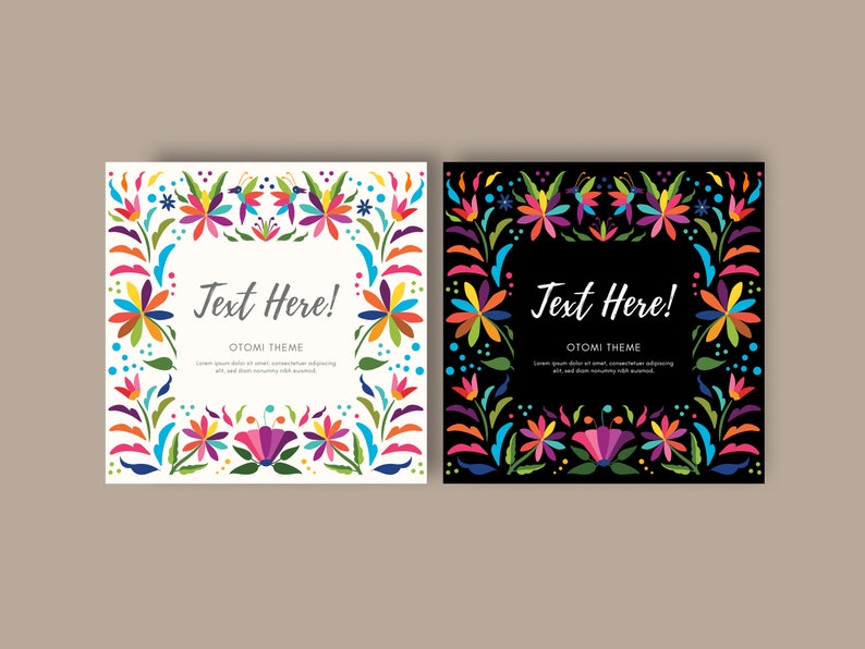 Mexican Otomi Floral Template | Colorful Otomi Design Printable ...