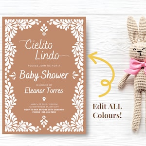 Cielito Lindo Baby Shower Invitation Template | Boho Gender Neutral ...