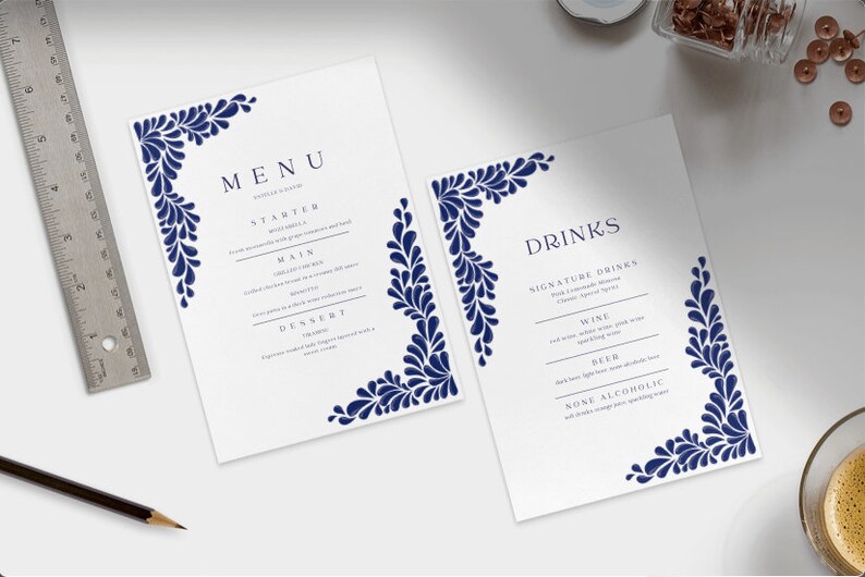 Table Numbers & Menus fooddrinks Templates for Weddings - Etsy
