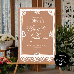 Papel Picado Bridal Shower Welcome Sign Template Set of 3 | Bridal ...