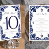 4x6 Printable Talavera Mexican Theme Arched Table Numbers - Burgundy ...