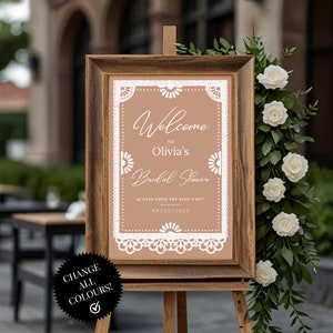 Papel Picado Bridal Shower Welcome Sign Template Set of 3 | Bridal ...