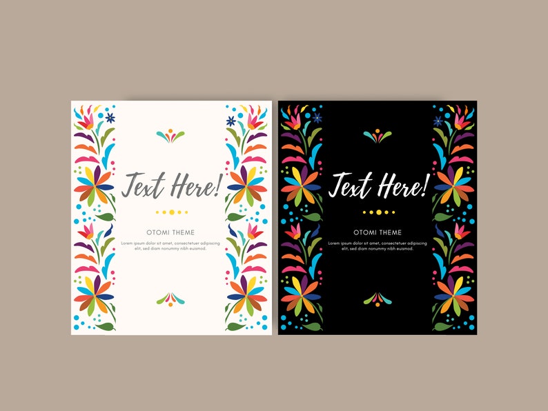 Mexican Otomi Floral Template | Otomi Design Printable | Digital Floral ...