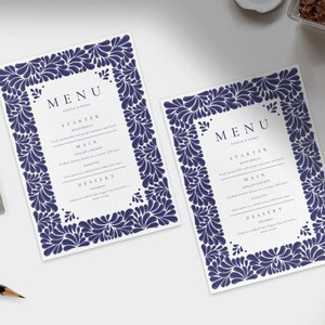 Mexican Talavera Menu Templates for Weddings & Restaurants #8. Includes ...