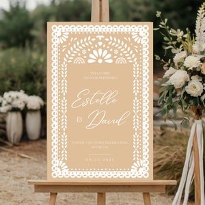 Papel Picado Wedding Welcome Sign Templates | Set of 3 Formats ...