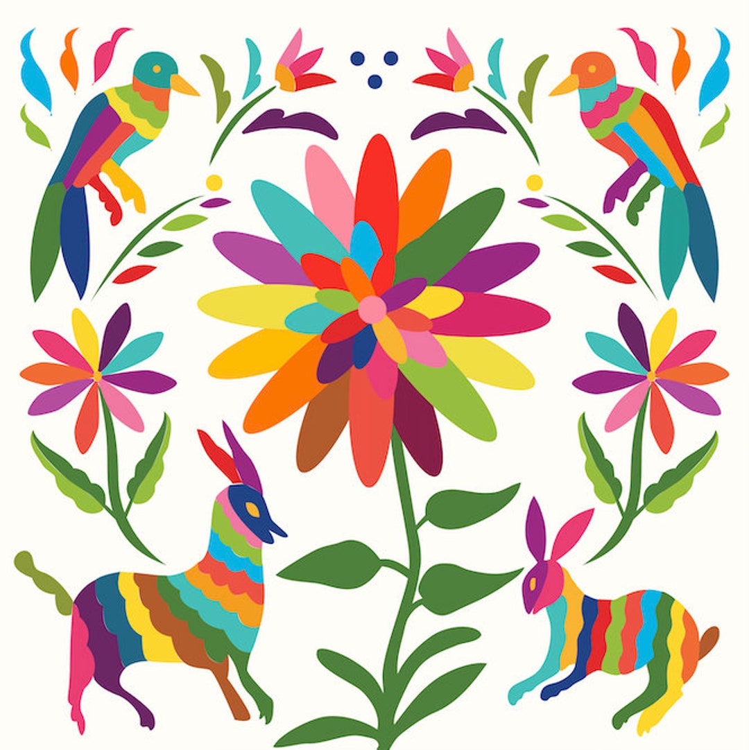 Mexican Otomí Style Design in Vector | Digital Download Files | Clipart ...