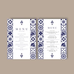 Mexican Talavera Tiles Menu Template #2 - Digital Format for ...
