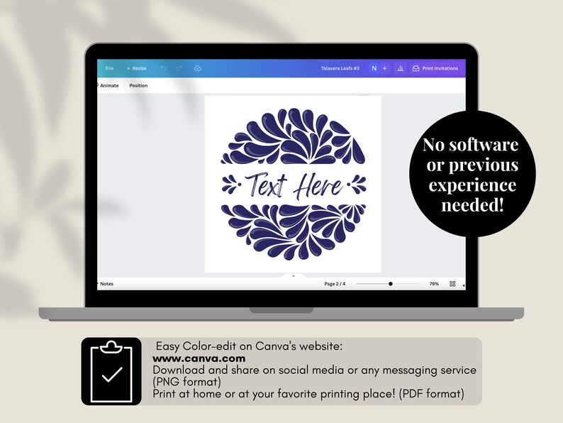 Mexican Talavera Label Template | Round Digital Sticker | Talavera Gift ...