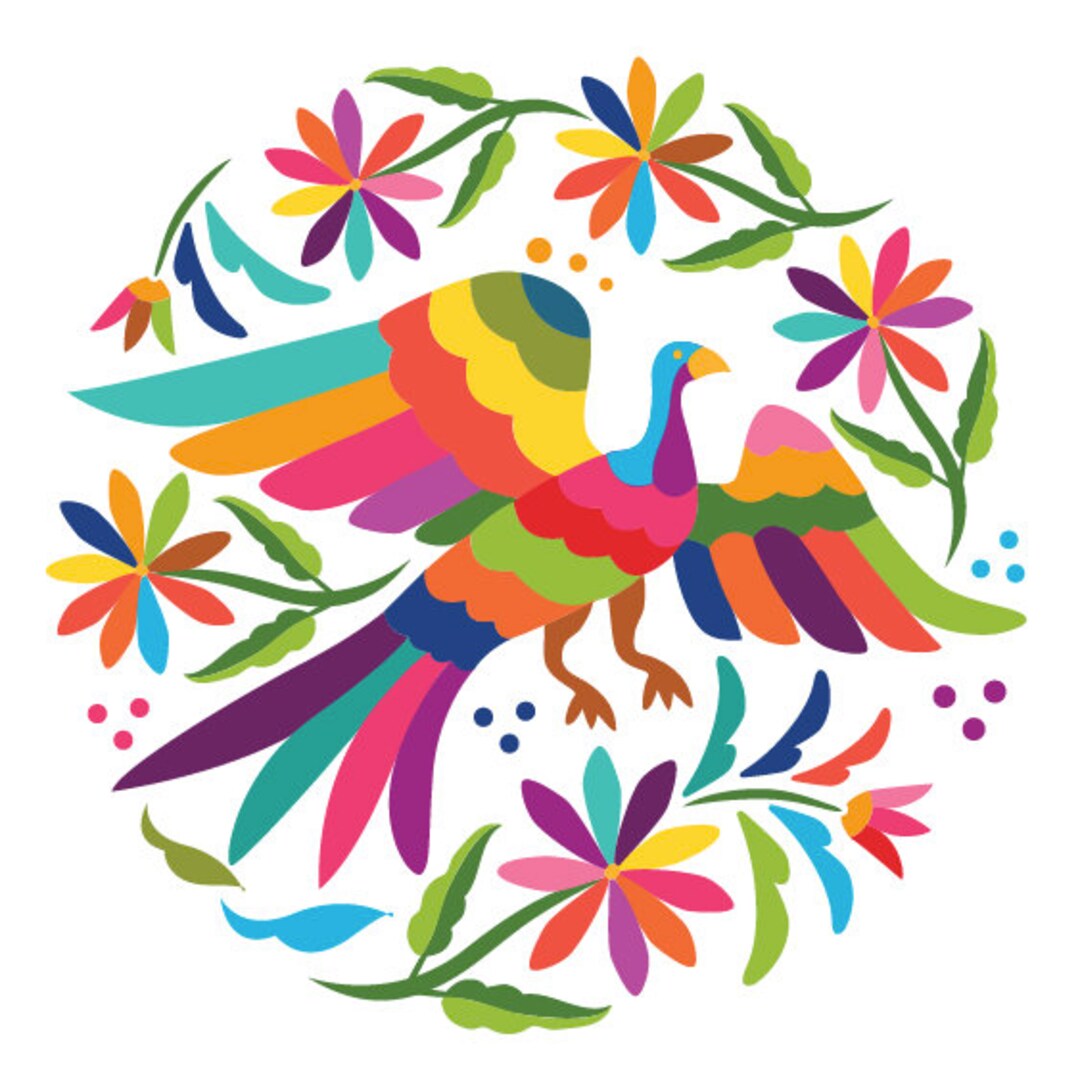 Mexican Otomi Stamp Floral & Animal Design Floral Stamp Digital Files ...