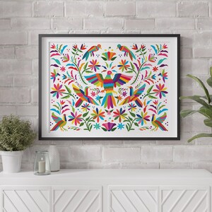 Colorful Printable Wall Art, Mexico Otomi Abstract Art Print Decorative ...