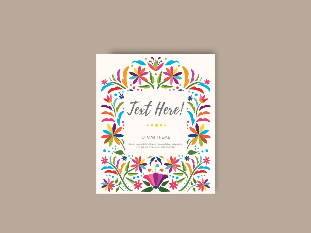 Mexican Otomi Floral Template | Otomi Design Printable | Digital Floral ...