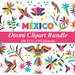 Mexican Otomi Clipart Bundle - Colorful Mexican Flower Set SVG PNG ...