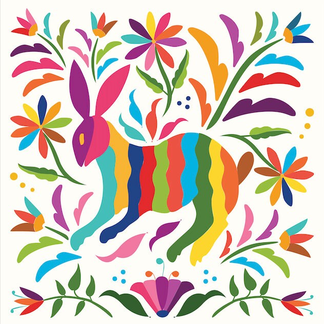 Mexican Otomí Style Design in Vector Digital Files Clipart - Etsy